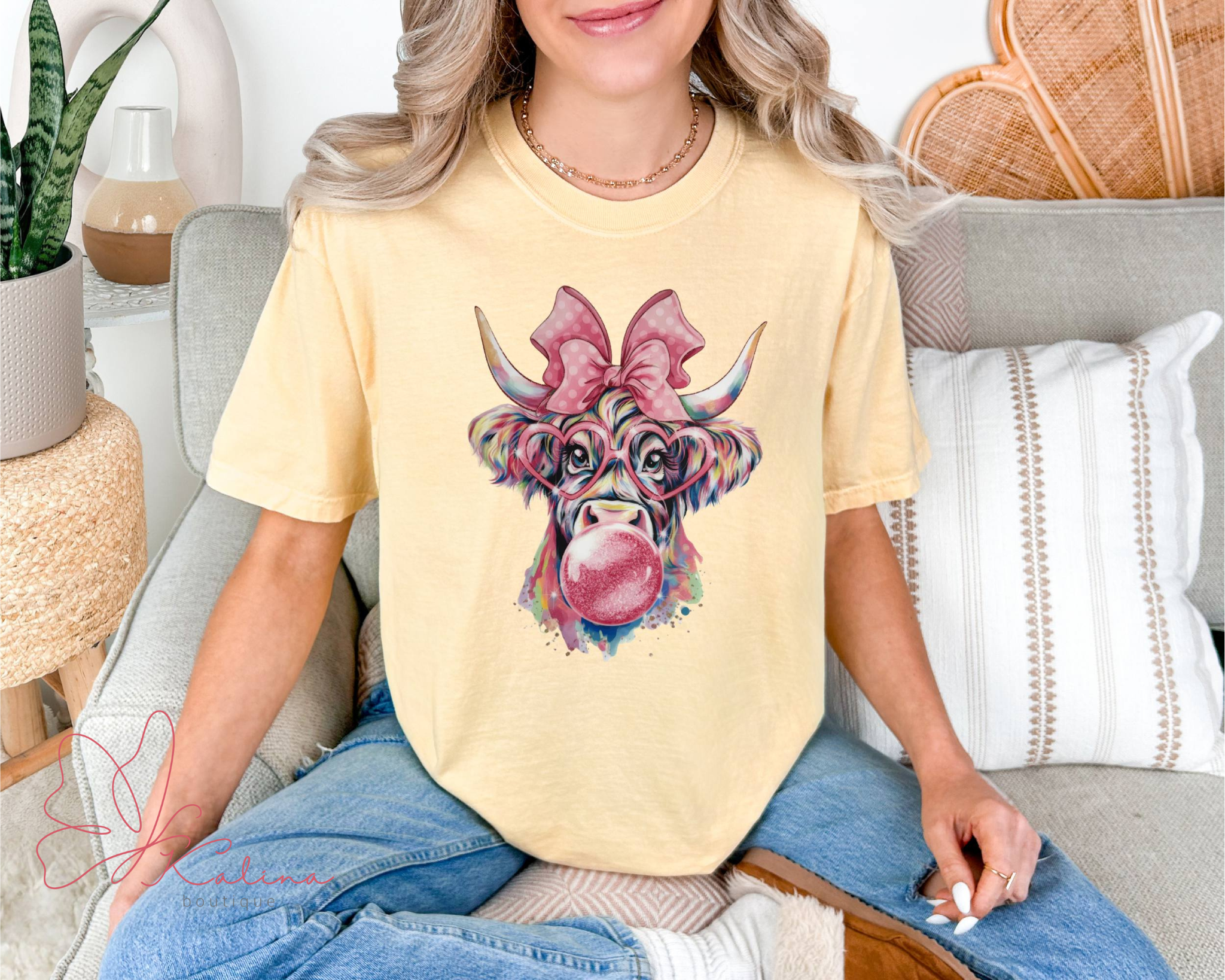 Highland Cow Tee – Kalina Boutique
